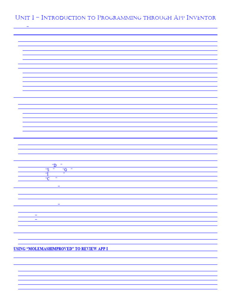 Unit 1 - Introduction To Programming Through App Inventor | PDF | Computer Programming ...