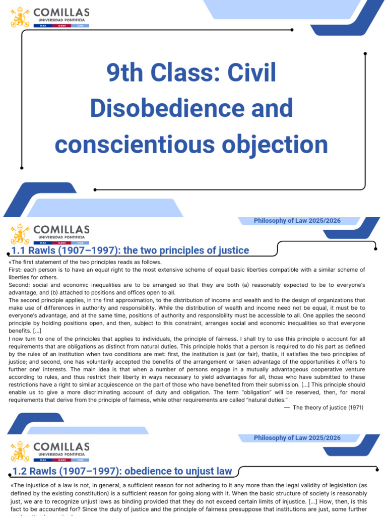 9th Class Civil Disobedience and Conscientious Objection | PDF | Civil ...
