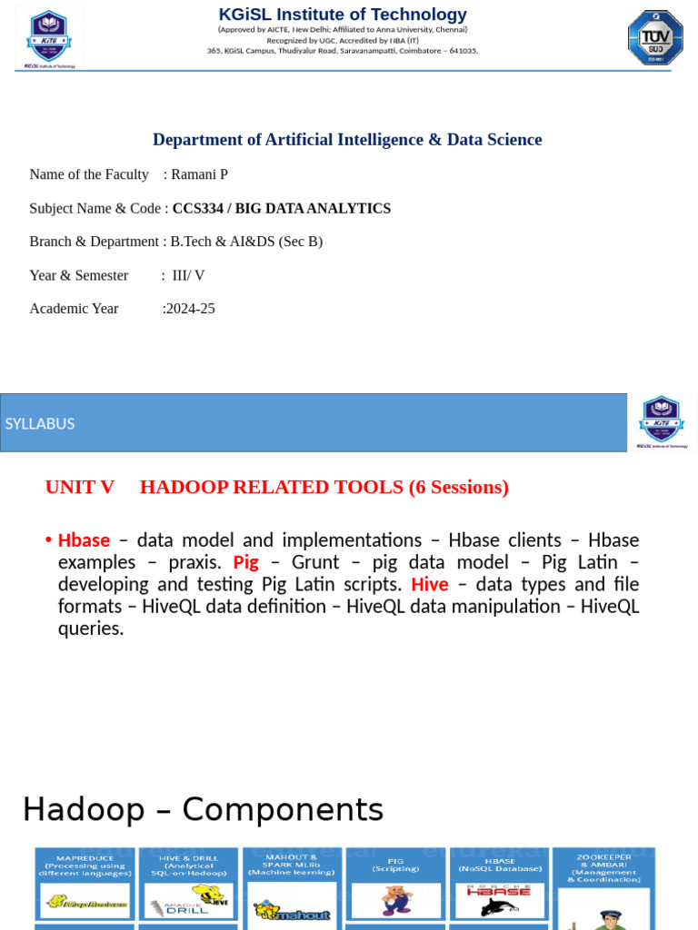 Unit 5 (1) | PDF | Apache Hadoop | Map Reduce