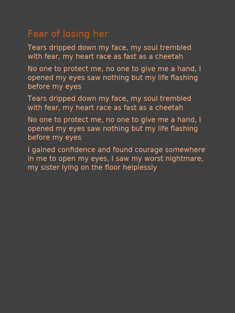 Fear of Losing Her | PDF