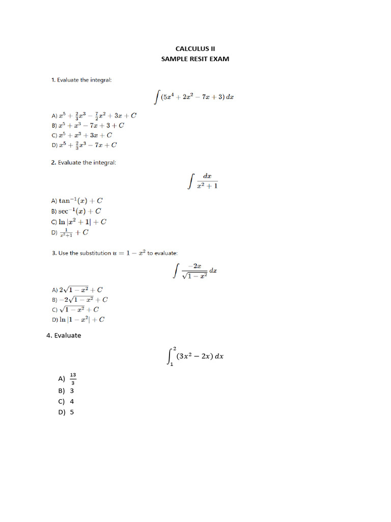 Sample Resit Exam | PDF