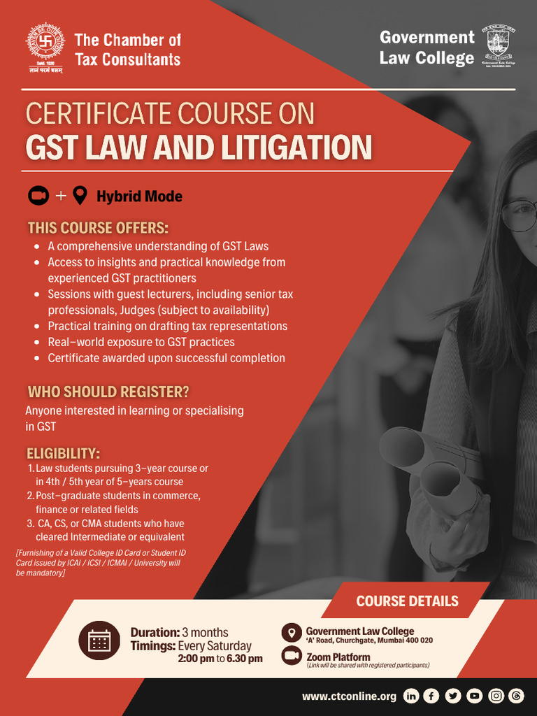 GST Law and Litigation Course Details | PDF | Advocate | Justice