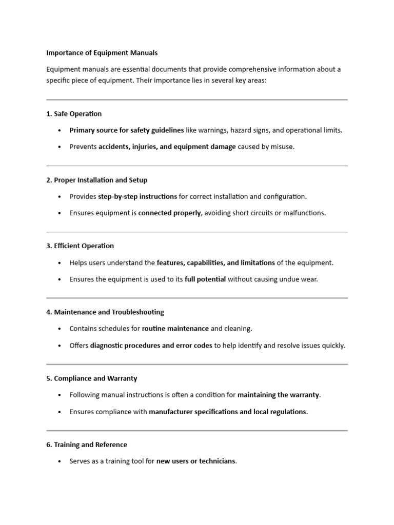 Essential Guide to Equipment Manuals | PDF | Instrumentation | Calibration