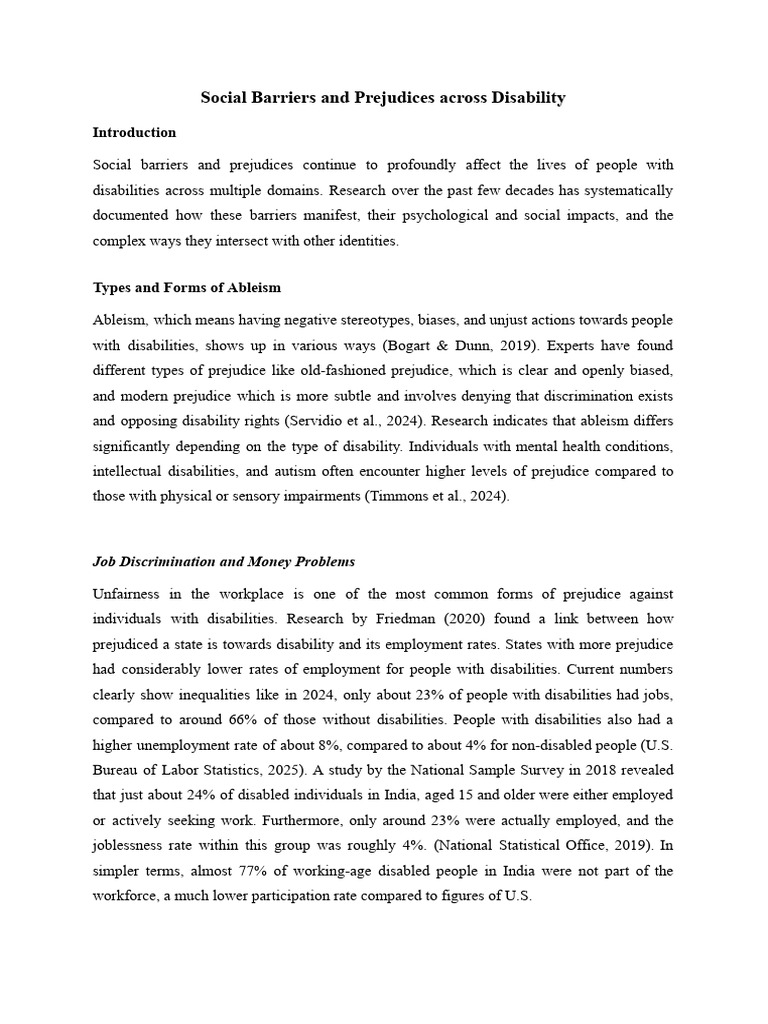 Social Barriers and Prejudices Across Disability | PDF | Disability ...