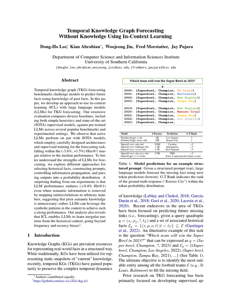 Temporal Knowledge Graph Forecasting | PDF | Cognitive Science | Applied Mathematics