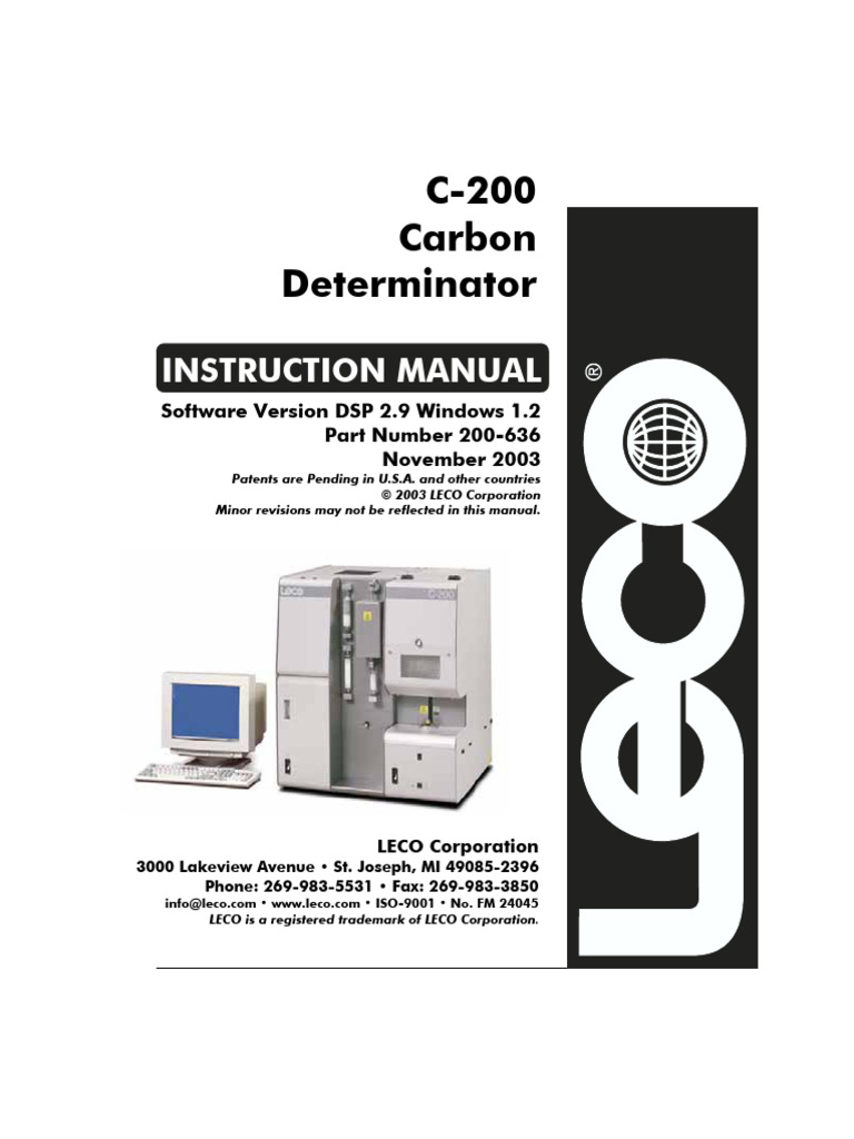 C200 Instruction Manual DSP V2-9 & Win V1-2 November 2003 200-636 | PDF ...