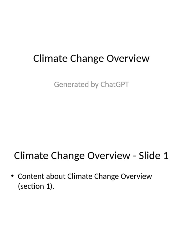 Climate Change Overview | PDF