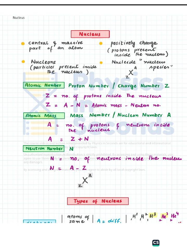 Nuclear Physics 2025 Physics in Second Handouts | PDF
