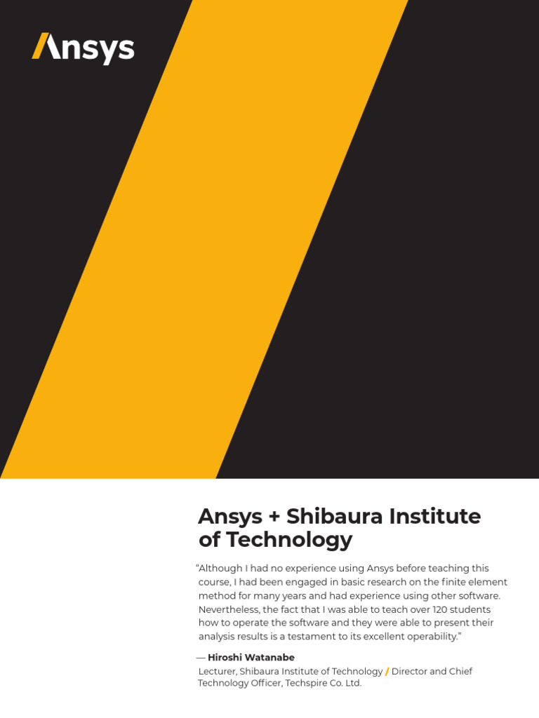 Ansys Shibaura Institute of Technology Case Study | PDF | Finite ...