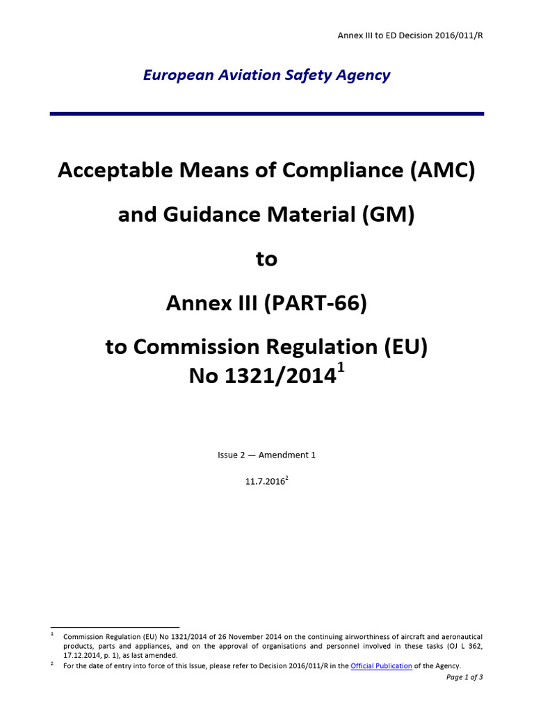 Annex III To Decision 2016-011-R | PDF | Aviation | Aircraft