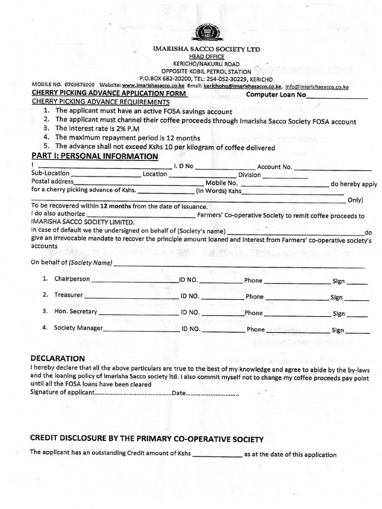 Cherry Picking Loan Form | PDF | Money | Banking