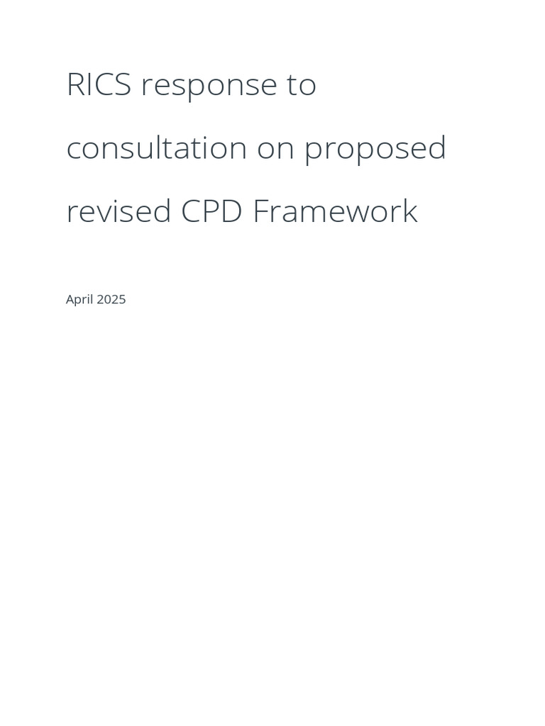 Draft Response To Consultation April 2025 | PDF | Real Estate Appraisal ...