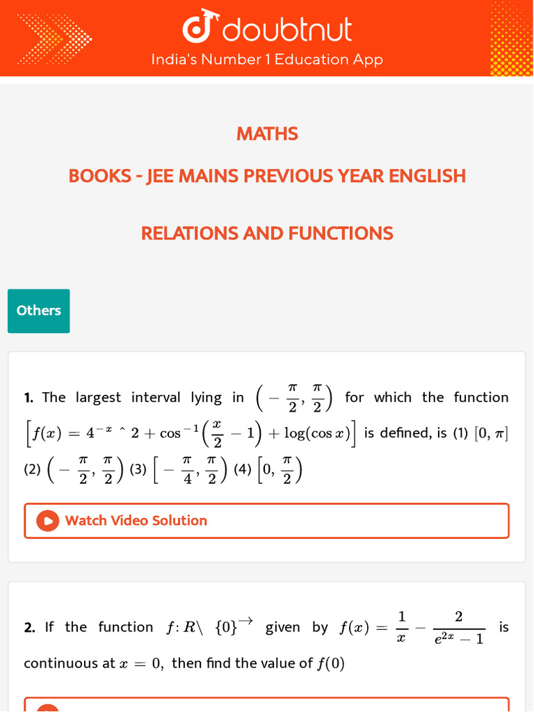 416 Books Doubtnut Question Bank | PDF | Mathematical Analysis ...