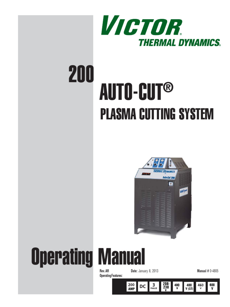 Plasma Cutting System 200 Manual | PDF | Welding | Construction