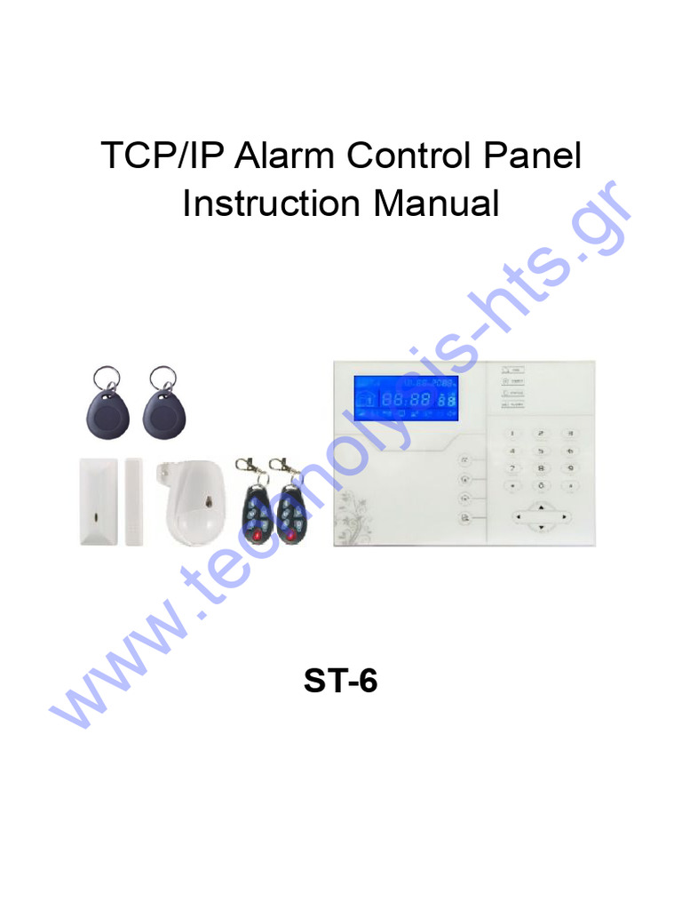 TCP Alarm Control Panel ST VGT ST 6 | PDF | Telephone | Remote Control