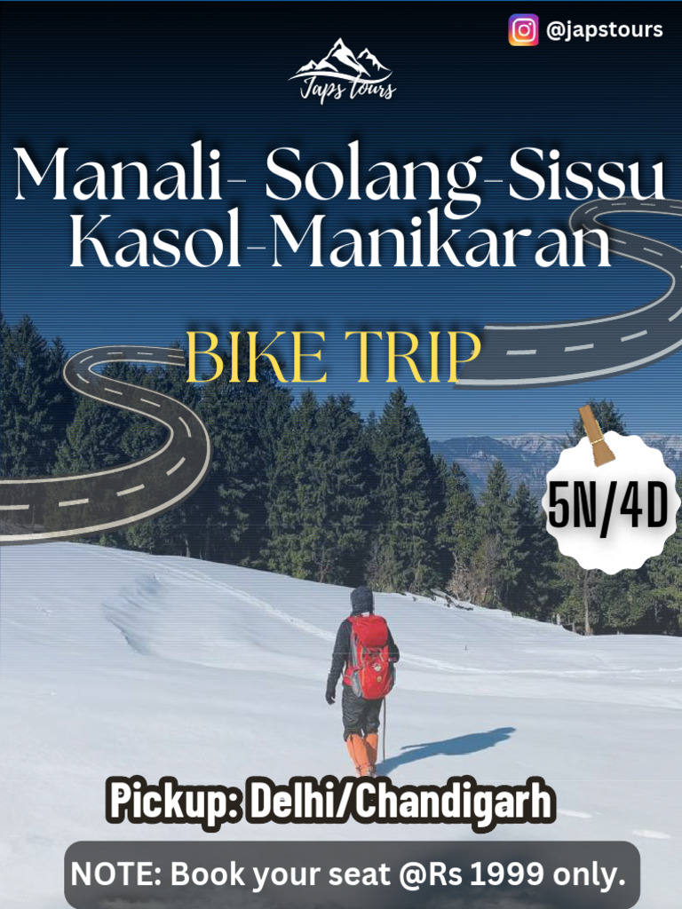 Manali Kasol Bike Trip Itinerary | PDF