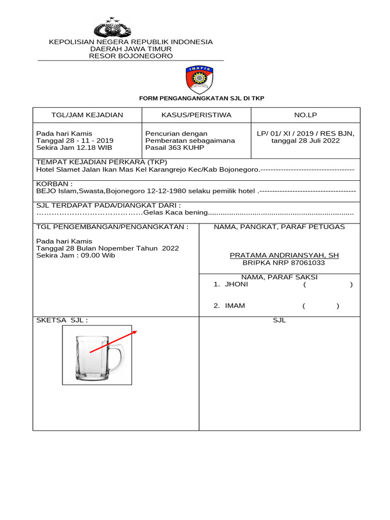 10a Form Pengangkatan Sjl Di Tkp | PDF