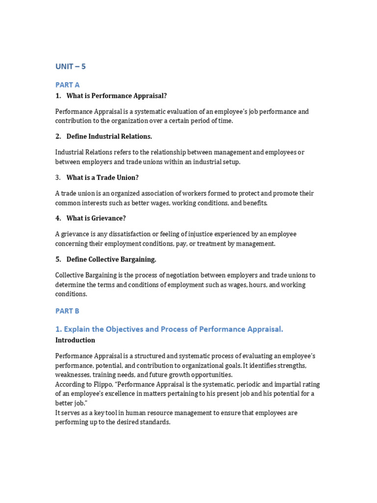Unit 5 HRM | PDF | Performance Appraisal | Employment
