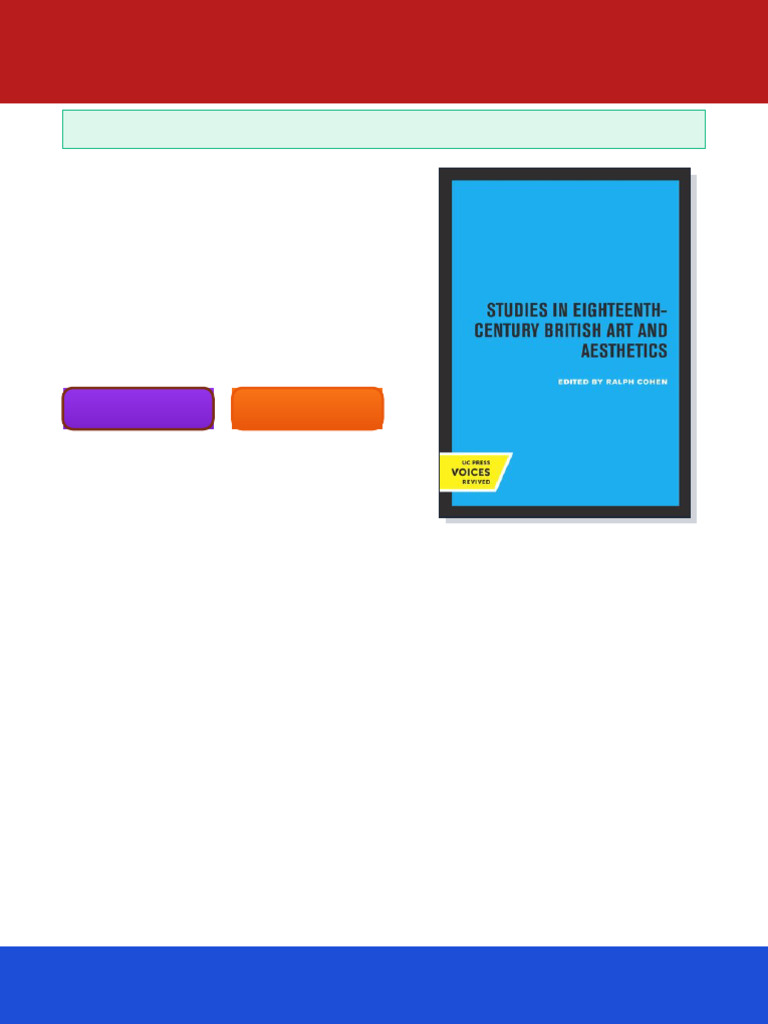 10968Studies in Eighteenth Century British Art and Aesthetics Ralph Cohen (Editor) full chapters ...