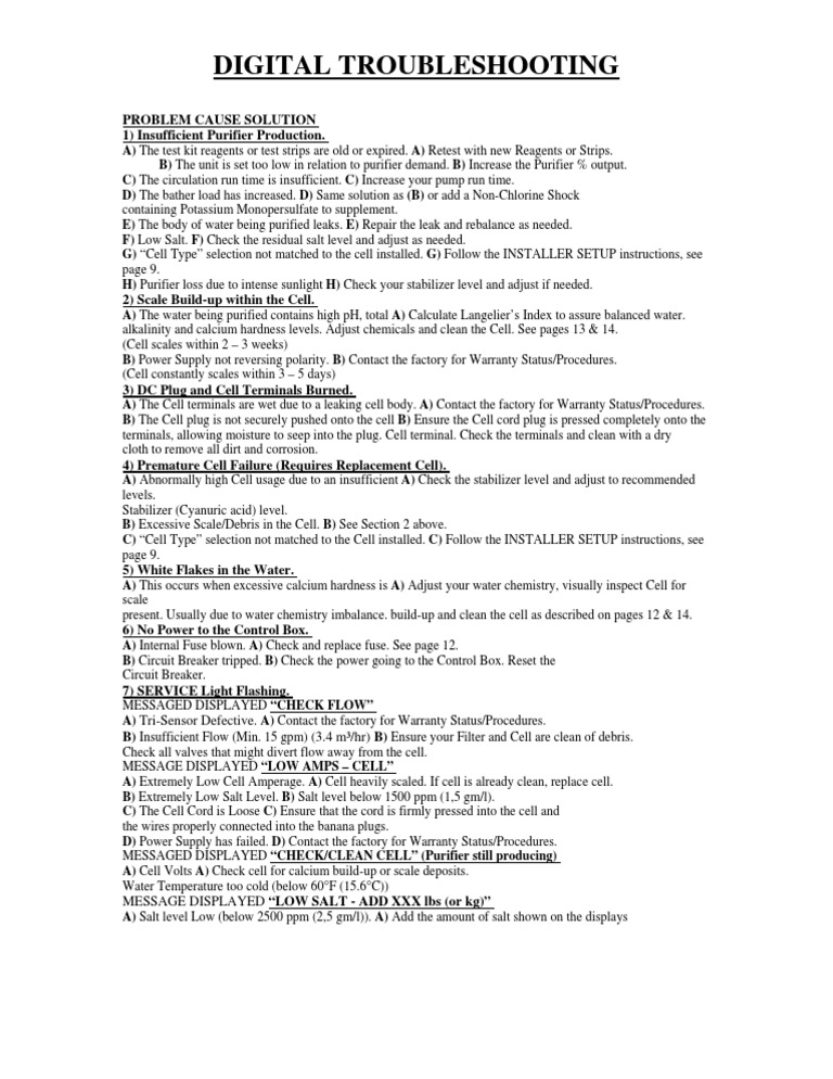 DIGITAL TROUBLESHOOTING PROBLEMS AND SOLUTIONS | PDF | Fuse (Electrical ...