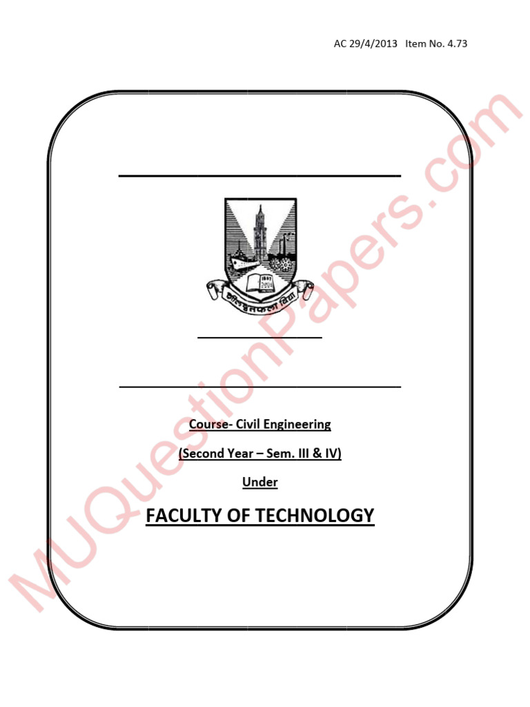 Be Civil Engineering Second Year Serev Semester 34 Cbsgs | PDF ...