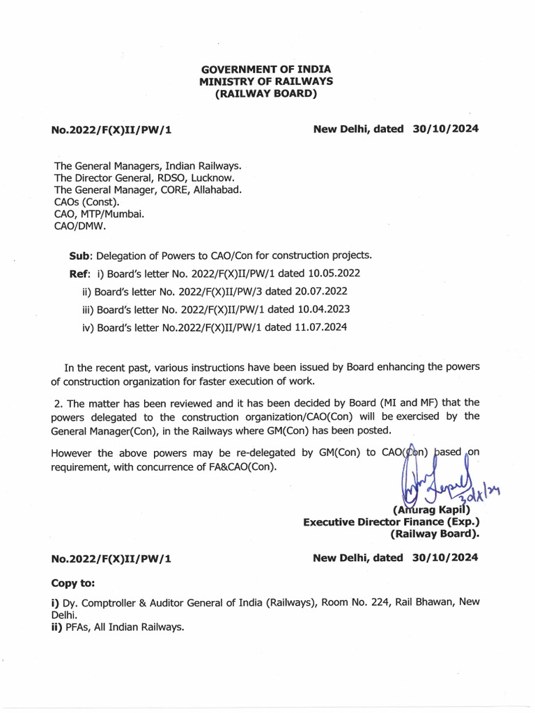 Delegation of Powers To CAOCon For Construction Projects | PDF