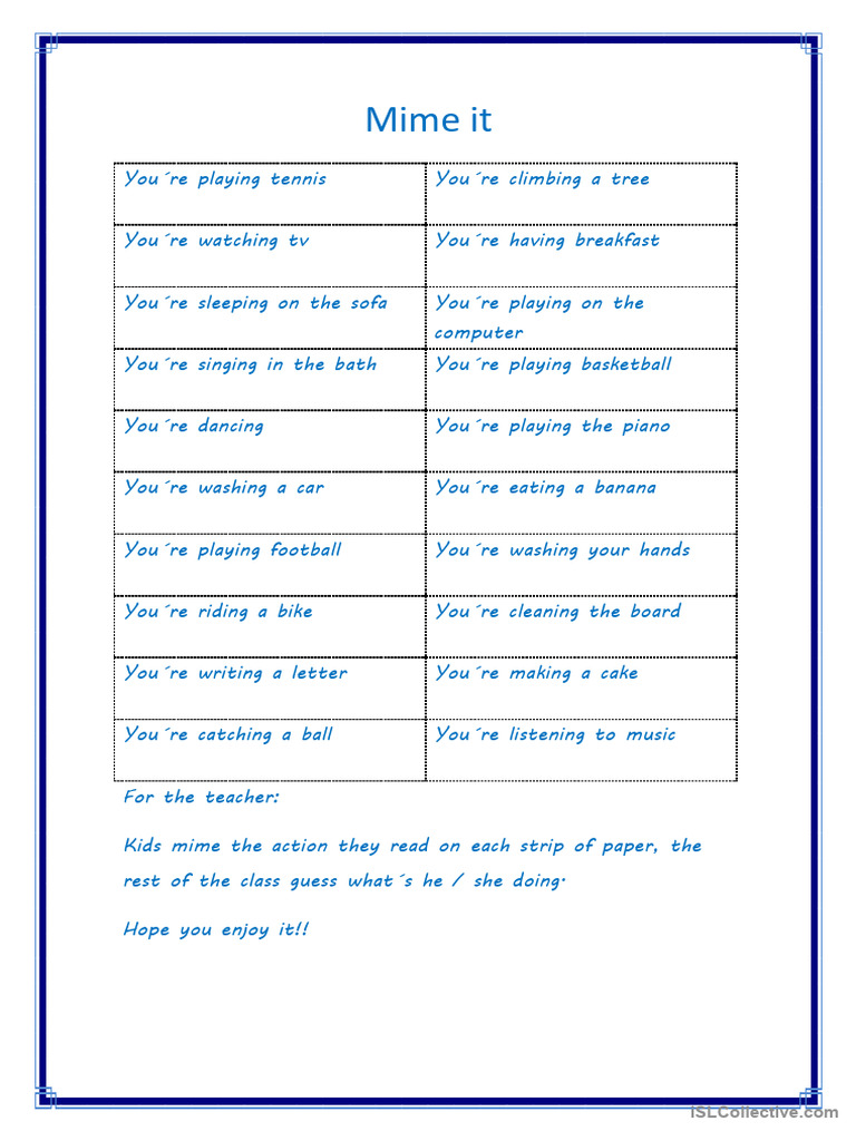 MIme It!!! - What Am I Doing | PDF