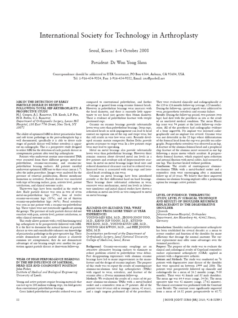 Mri in The Detection of Early Particle Disease in | PDF | Knee ...