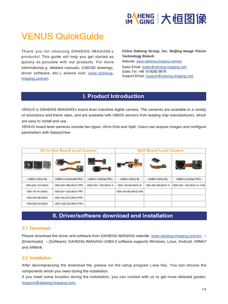 Venus Quickguide en v1.0.4 | PDF | Usb | Electrostatic Discharge