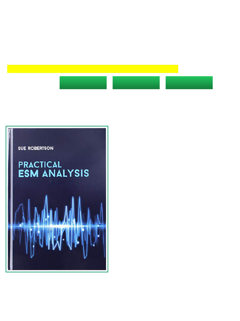 (Ebook) Practical Esm Analysis by Sue Robertson ISBN 9781630815288 ...
