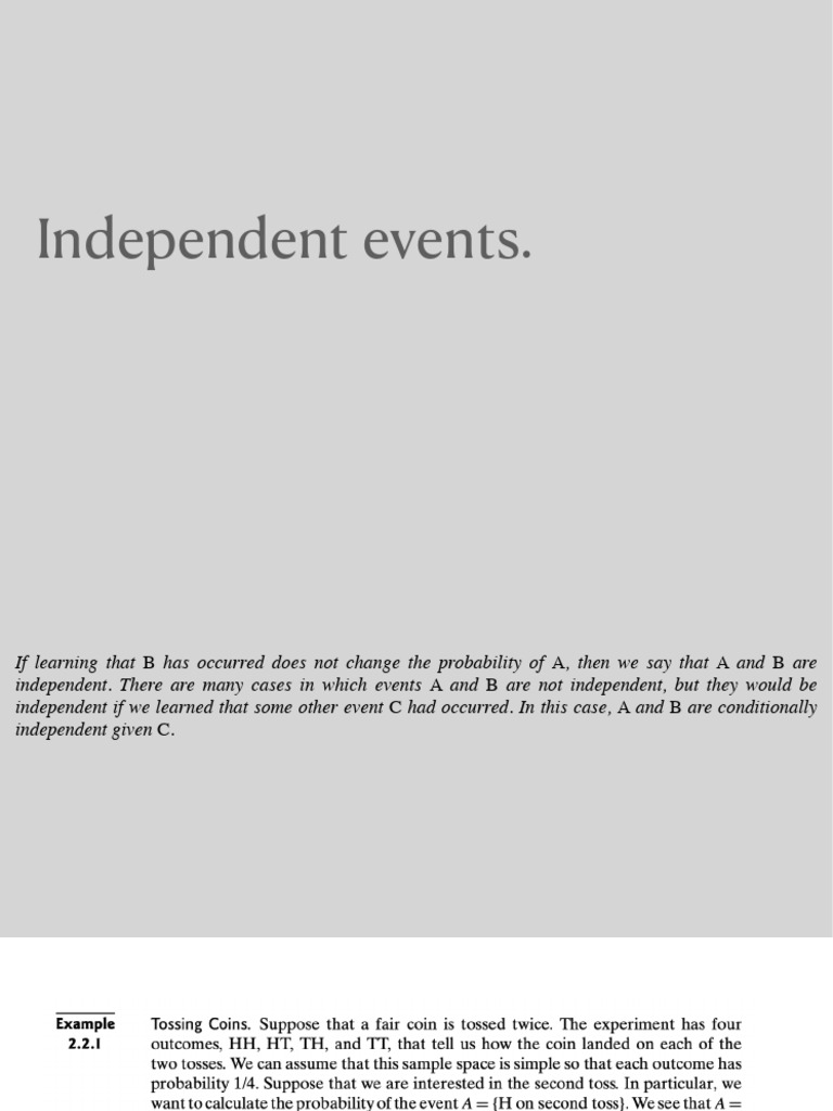 Lecture - 4 (Independent Events) | PDF | Probability | Applied Mathematics