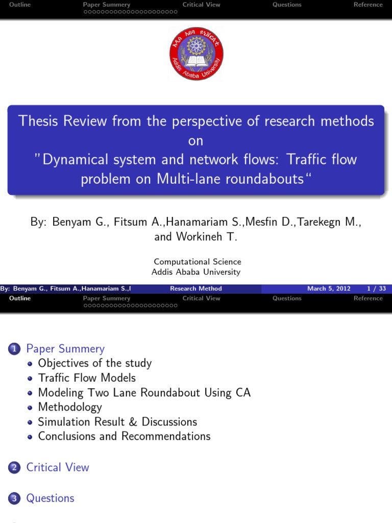 Analysis of Traffic Flow Modeling and Simulation of a Multi-Lane ...