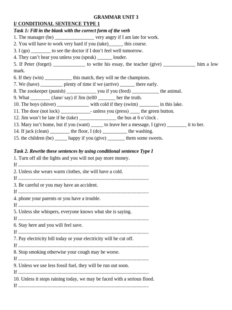 Grammar Unit 3 | PDF