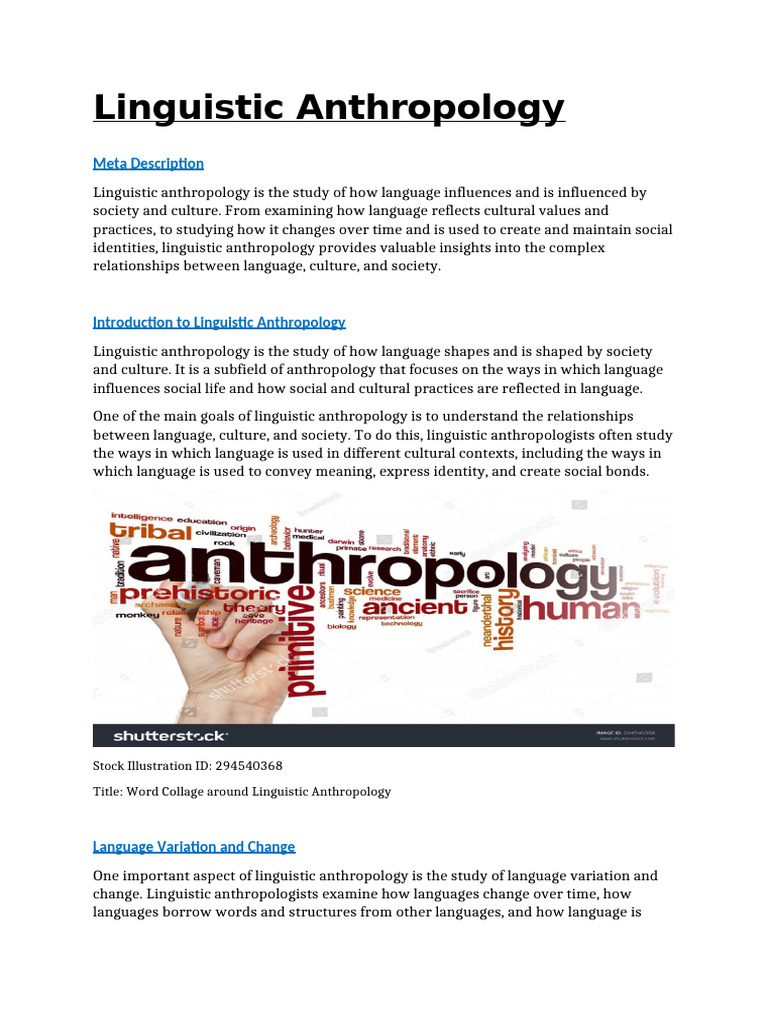 Linguistic Anthropology | PDF | Anthropology | Linguistics
