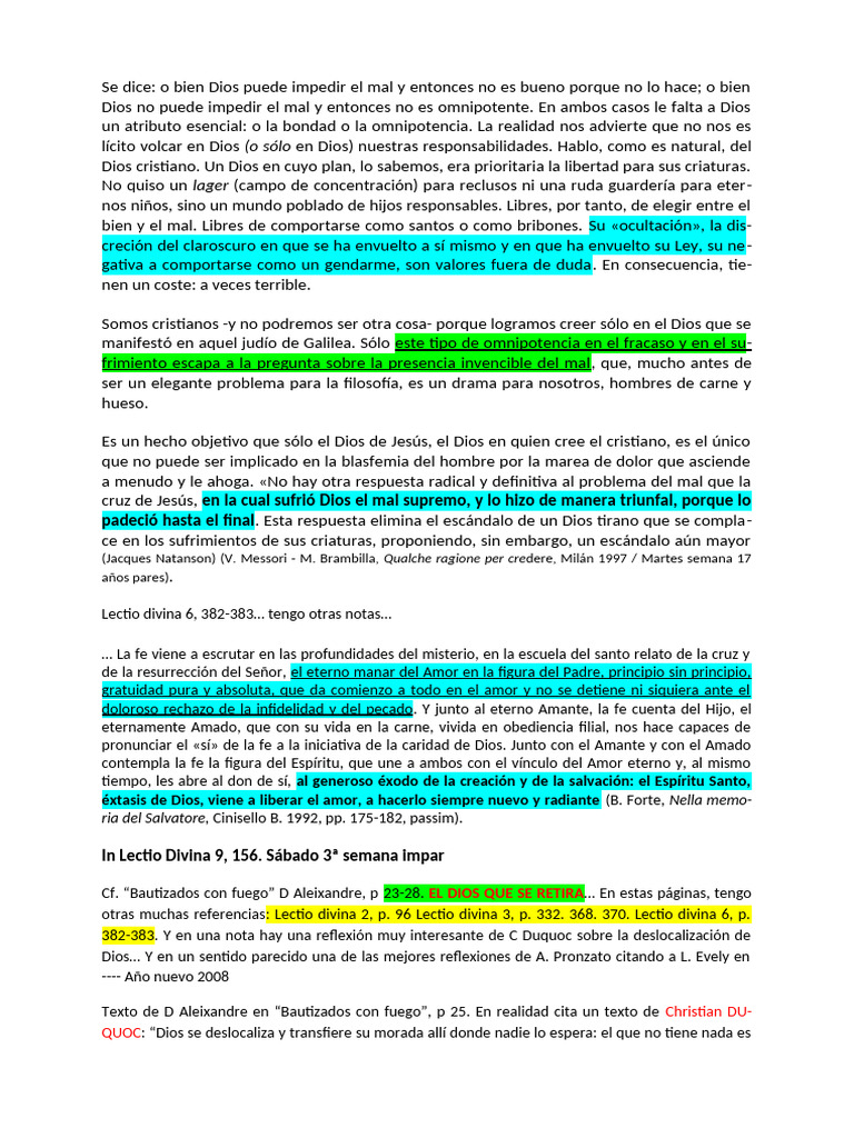 DIOS SE RETIRA Y OCULTA o EL PROBLEMA DEL MAL | PDF | Dios | Mal