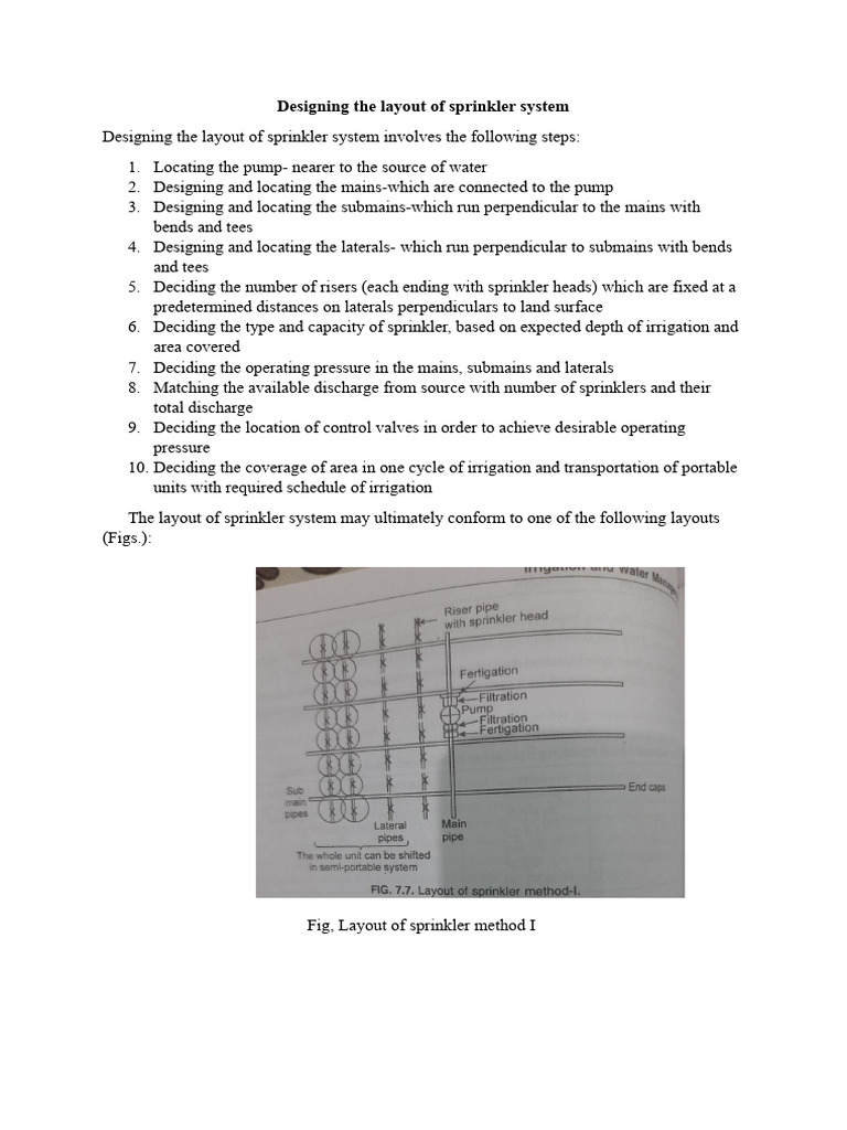Designing The Layout of Sprinkler System | PDF | Irrigation