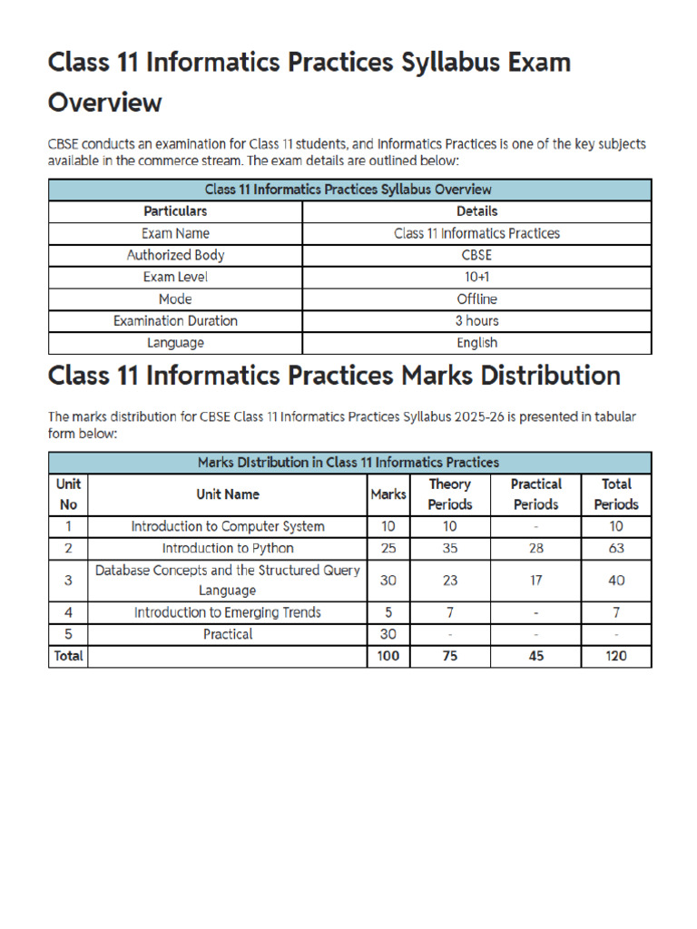 11 Ip Syllabus | PDF