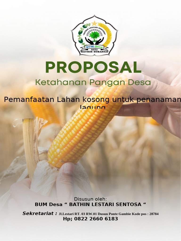 Proposal Pertanian Jagung Desa Bathin | PDF