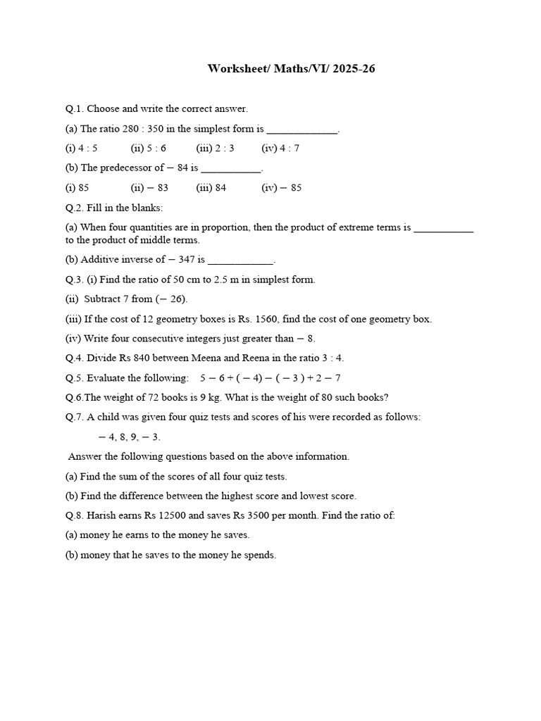 Class 6 Maths | PDF