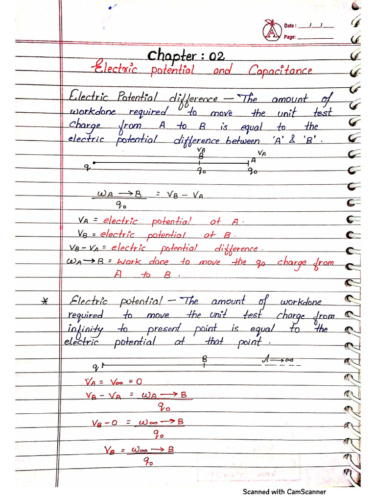 02.electric Potential and Capacitance | PDF