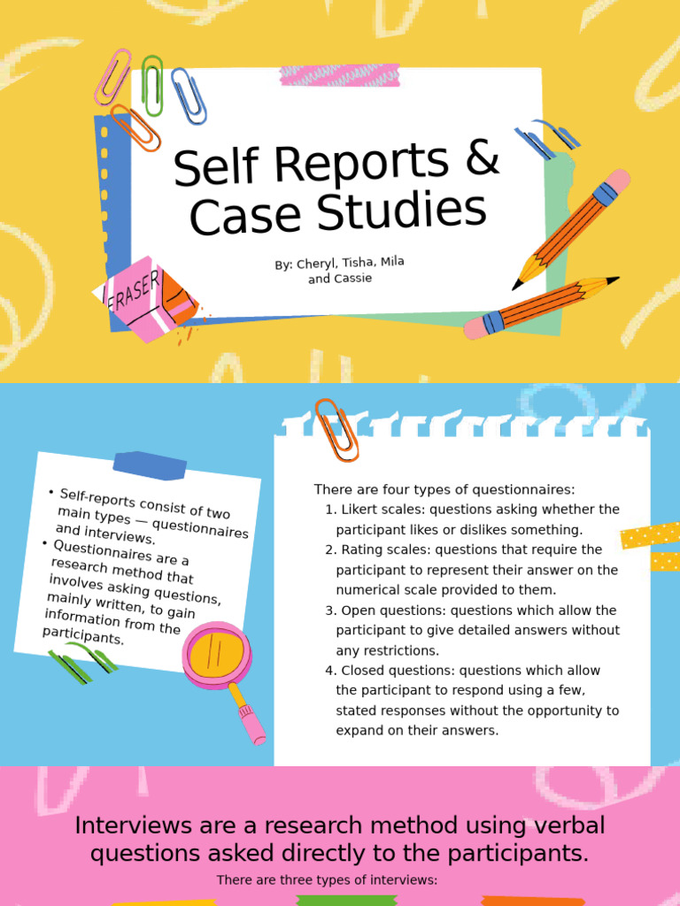 Types of Self-Reports and Case Studies | PDF | Self Report Study ...