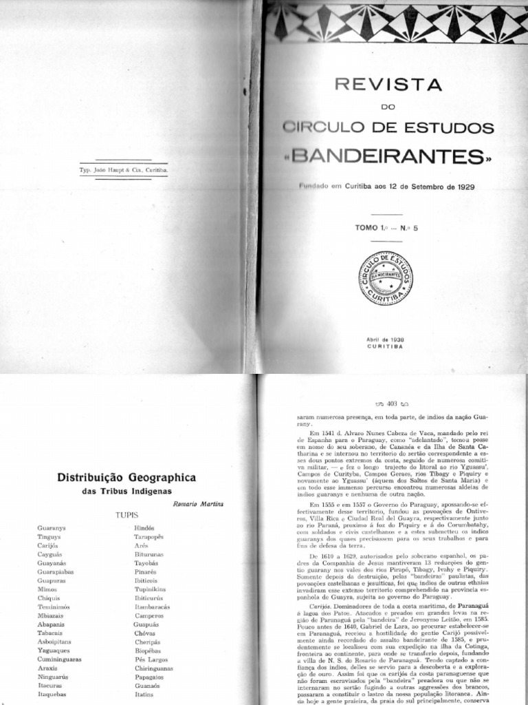 MARTINS. Alfredo Rom Íro. Distribui º Úo Geographica Das Tribus ...