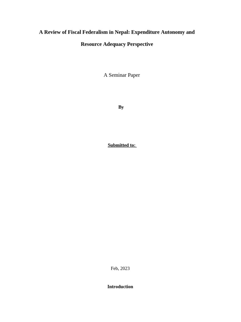 BBA II Seminar Paper Sample | PDF | Taxes | Value Added Tax