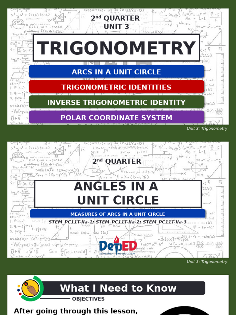 Angles in Unit Circle 2nd Quarter | PDF | Angle | Circle