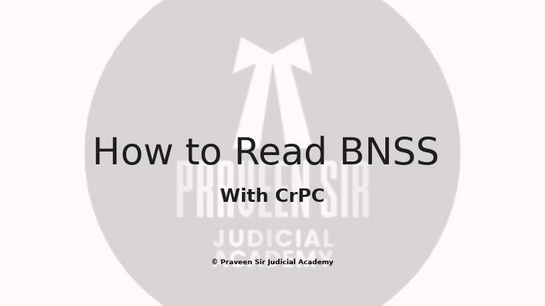 How To Read BNSS | PDF