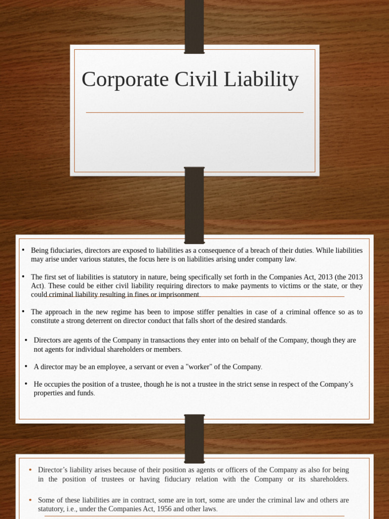 Corporate Civil Liability | PDF | Legal Liability | Tort