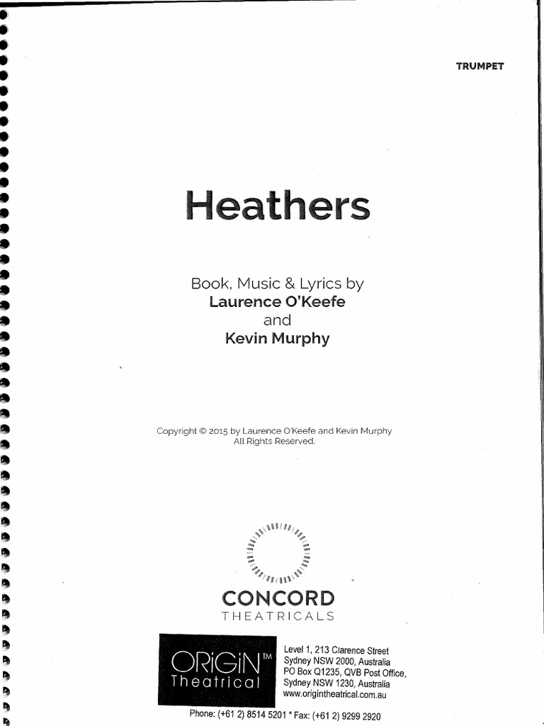 Heathers Musical Trumpet Sheet Music | PDF | Aerophones | Brass Instruments