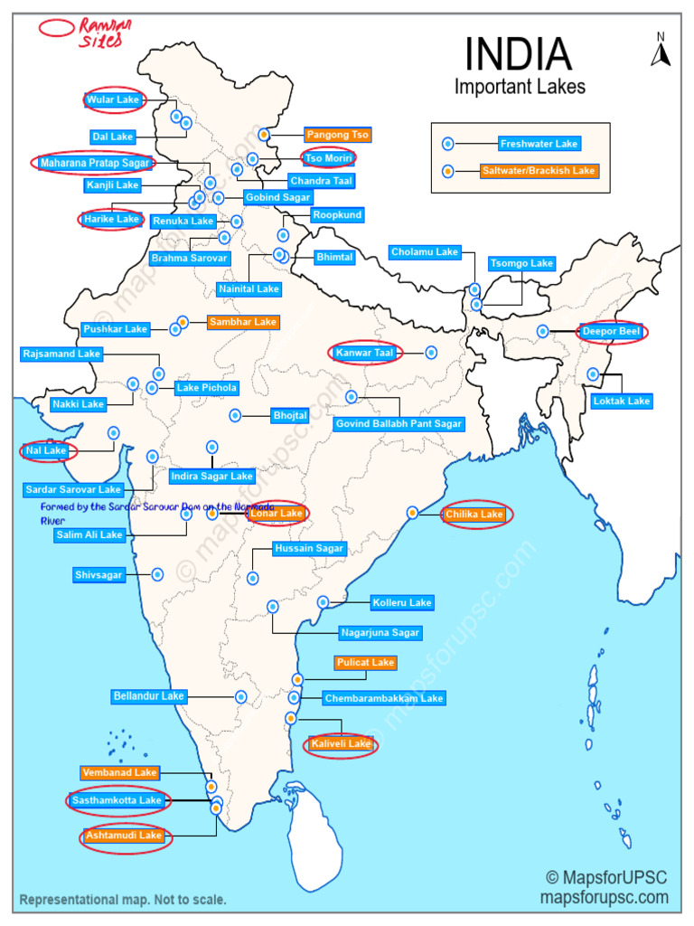 Key Lakes of India: Types and Features | PDF | Lake | Hydrography