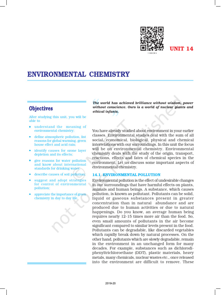 Class-11-Chemistry-Unit-14_251119_124209 | PDF | Ozone | Nitrogen Dioxide