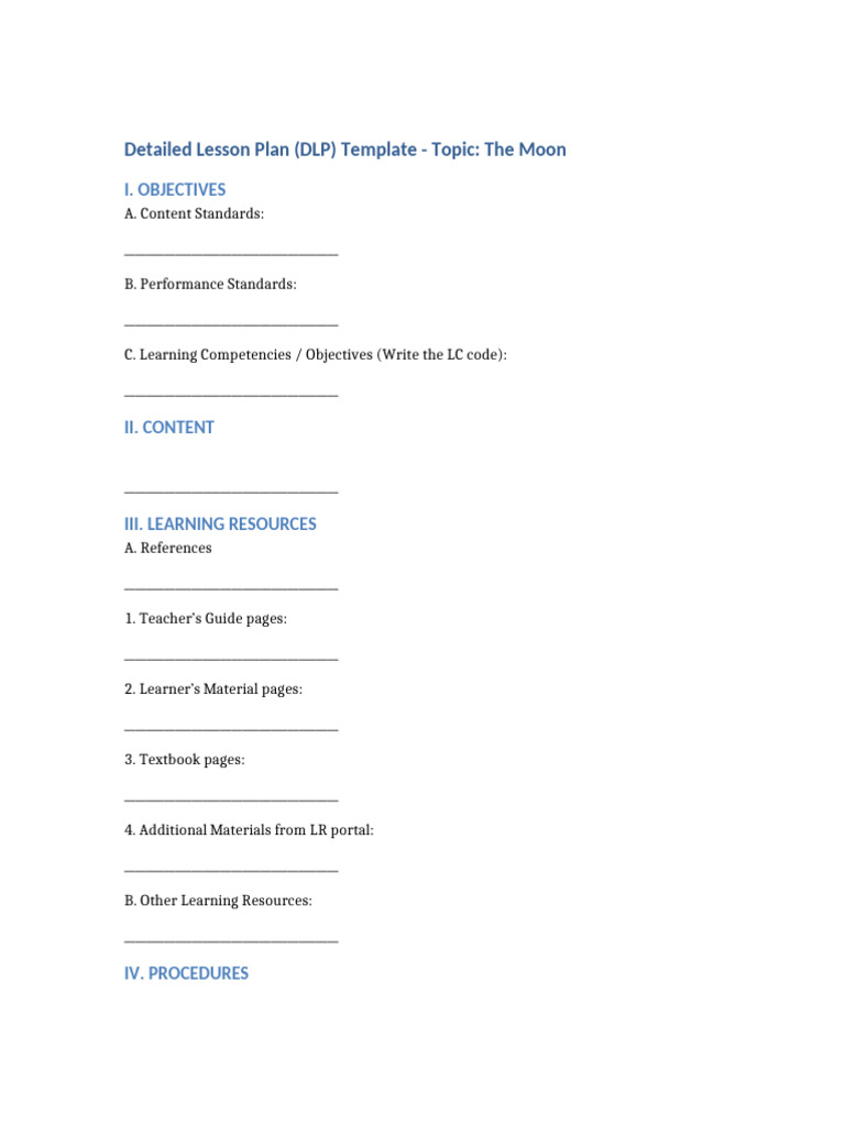 DLP Template The Moon | PDF